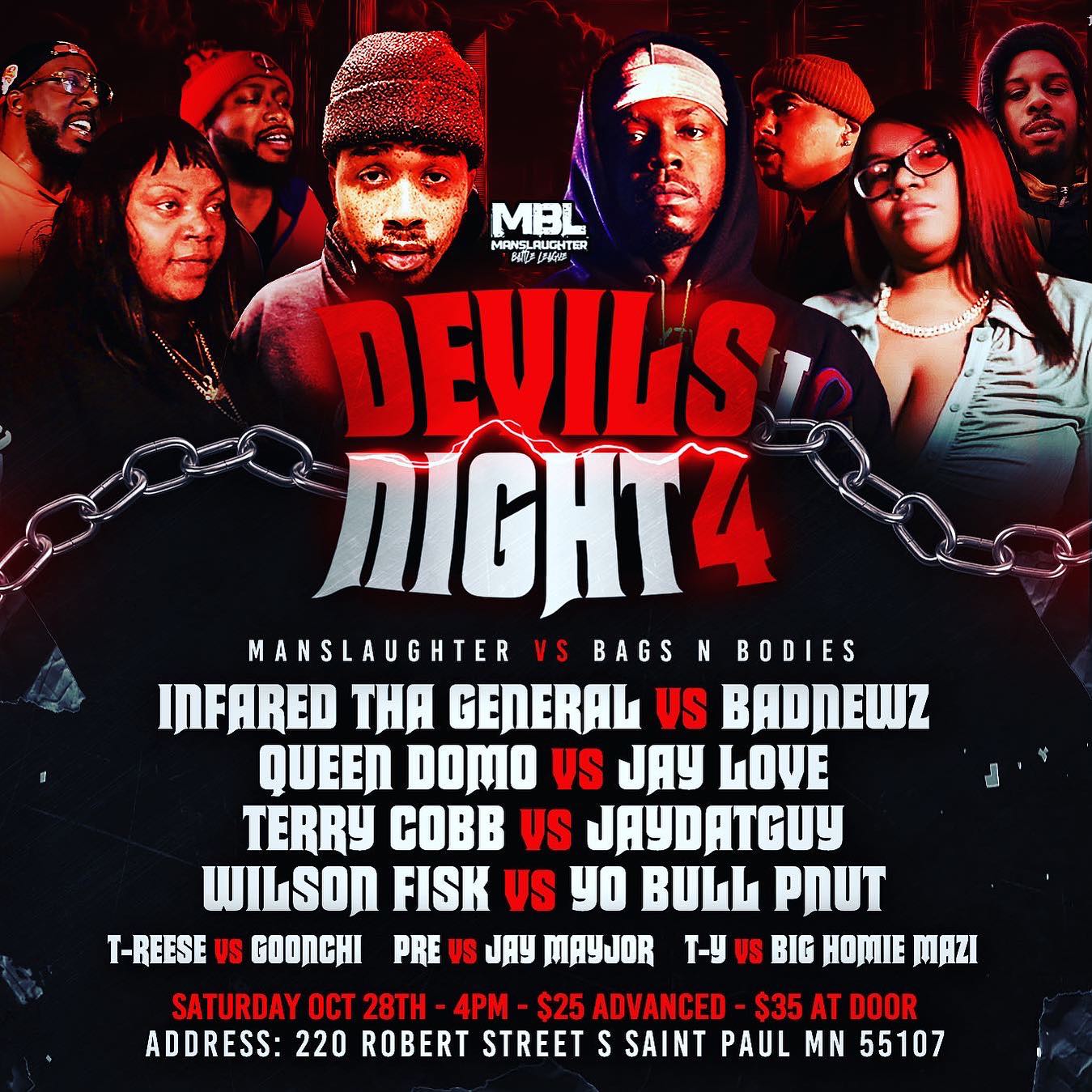 Devils Night 4 Manslaughter Battle League Battle Rap Event
